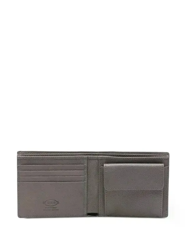 TOD'S Logo-plaque Leather Wallet - Grey