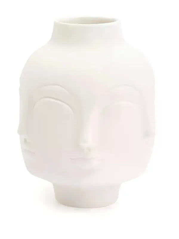 Jonathan Adler Dora Maar Embossed-face Vase - White/beige
