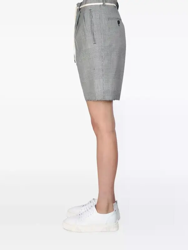 Aspesi Pleated Check-pattern Shorts