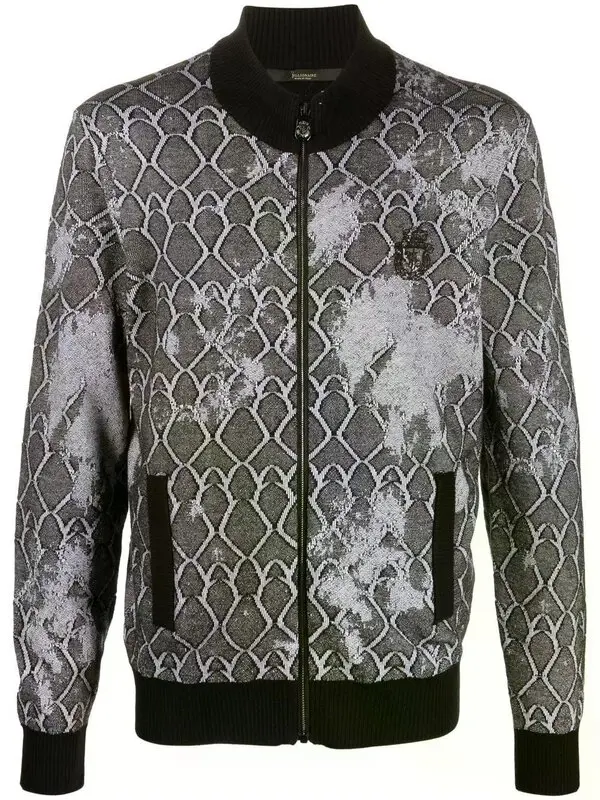 BILLIONAIRE Embroidered Logo-crest Bomber Jacket