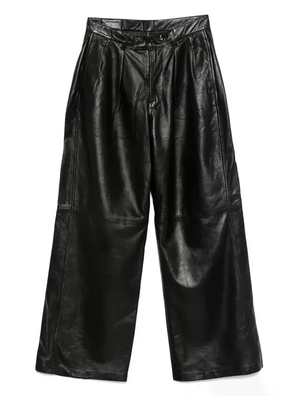 R13 Pleated Leather Trousers