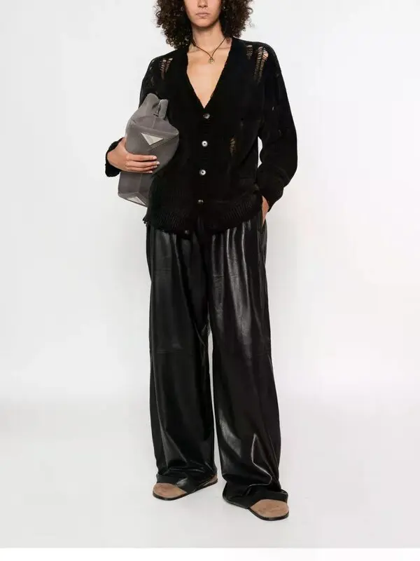 R13 Pleated Leather Trousers