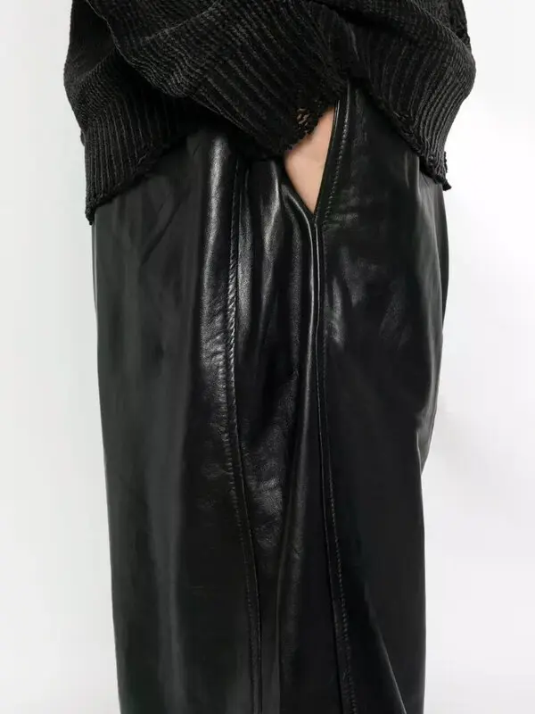 R13 Pleated Leather Trousers