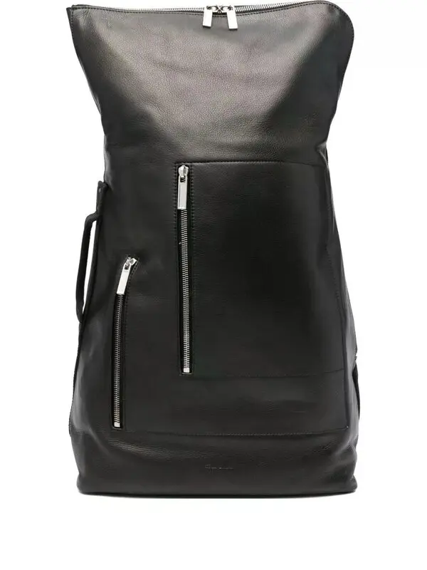 Rick Owens Cargo Zip-fastening Leather Backpack - Black