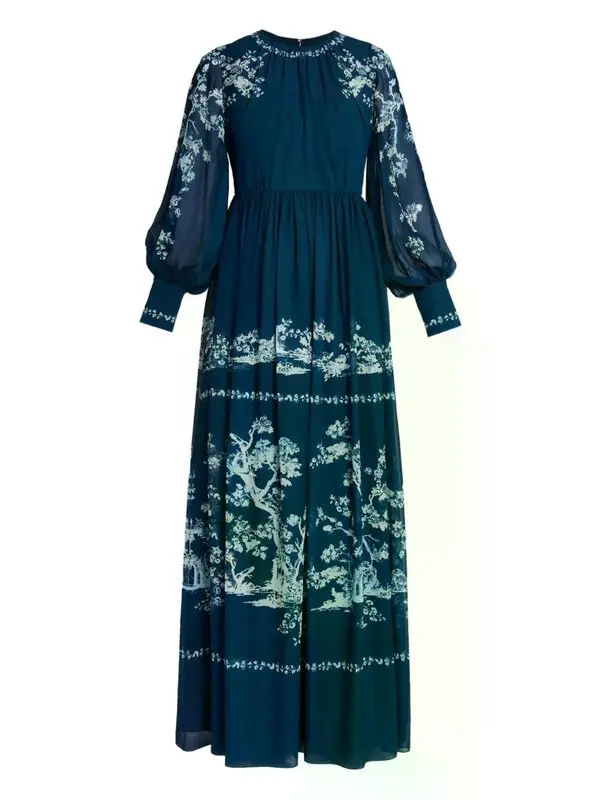 Erdem Long-sleeve Printed Gown