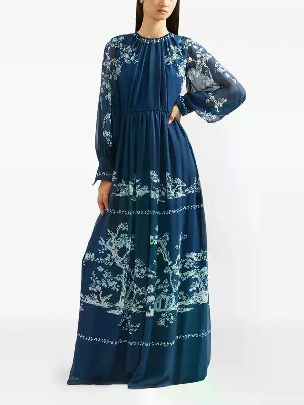 Erdem Long-sleeve Printed Gown