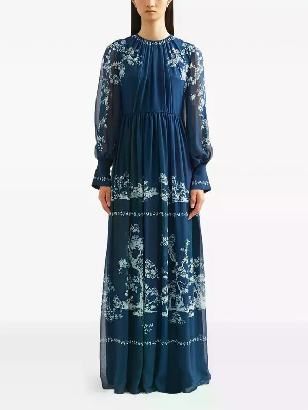 Erdem Long-sleeve Printed Gown