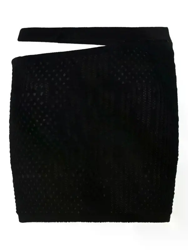 ROBERTA EINER Cut-out Knitted Mini Skirt - Black