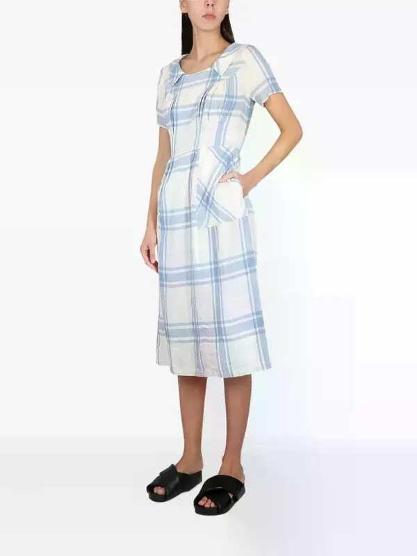 Aspesi Pleated Check Maxi Dress