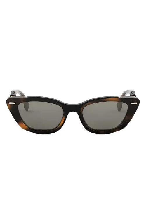 Fendi Interlace Cat Eye Sunglasses - Blonde Havana /smoke