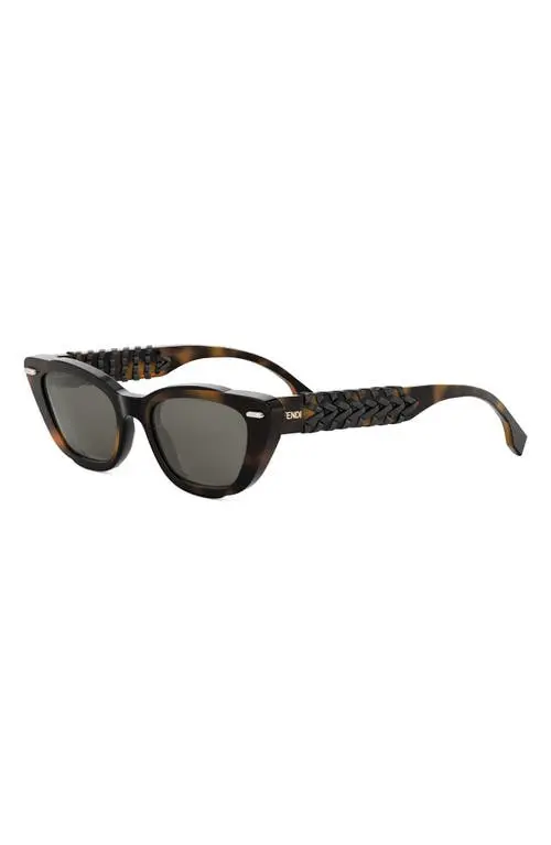 Fendi Interlace Cat Eye Sunglasses - Blonde Havana /smoke