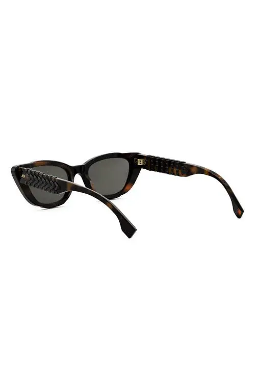 Fendi Interlace Cat Eye Sunglasses - Blonde Havana /smoke