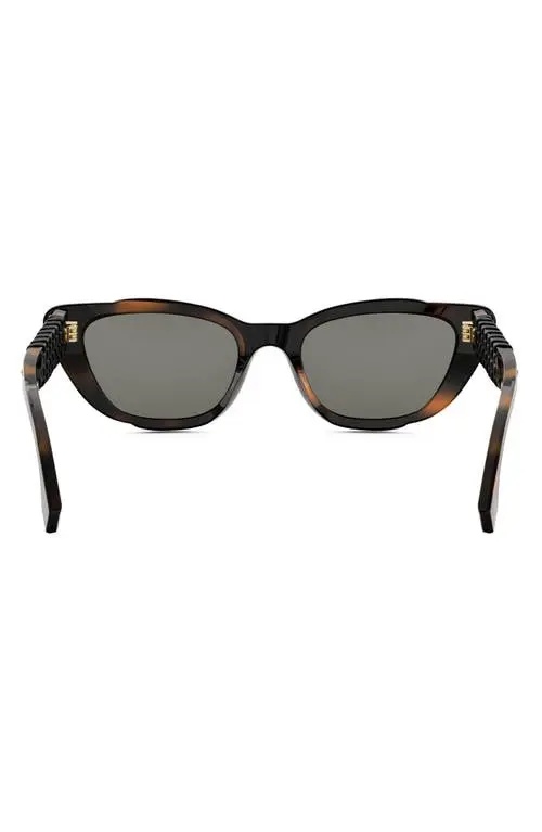 Fendi Interlace Cat Eye Sunglasses - Blonde Havana /smoke