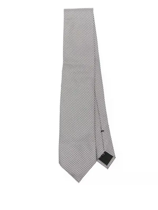 TOM FORD Houndstooth-pattern Neck Tie - White