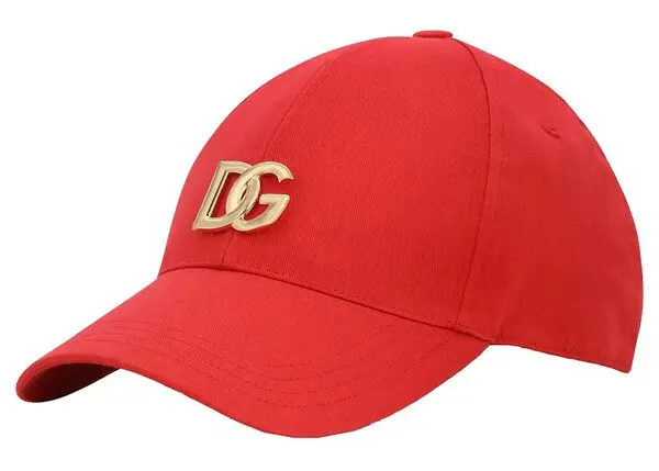 Dolce & Gabbana Cotton Baseball Cap With Dg Patch - Red