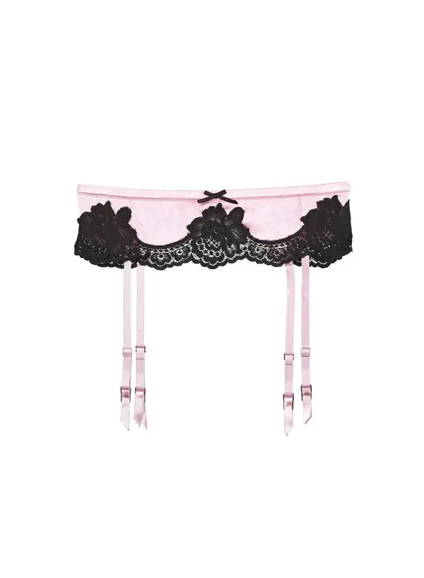 Fleur Du Mal Eve Garter Belt - Baby Rose