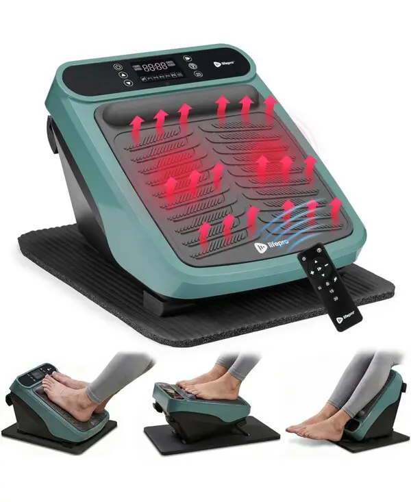 LIFEPRO Foot And Calf Massager With Heat Neuropathy Relief And Blood Circulation Booster Soothing Therapy Device - Blue