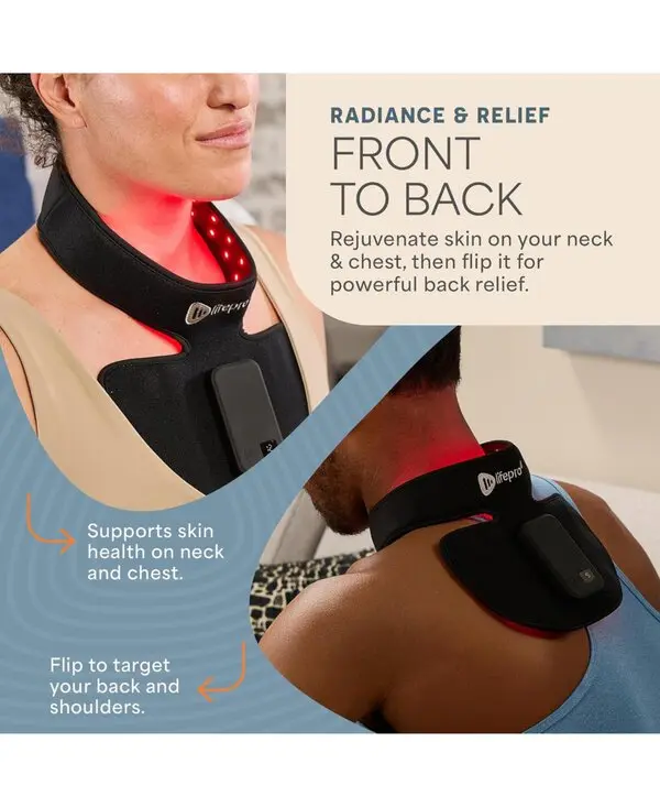 LIFEPRO Compact Red Light Therapy Device For Neck Rechargeable & Portable Near Infrared Therapy With Multiple Settings