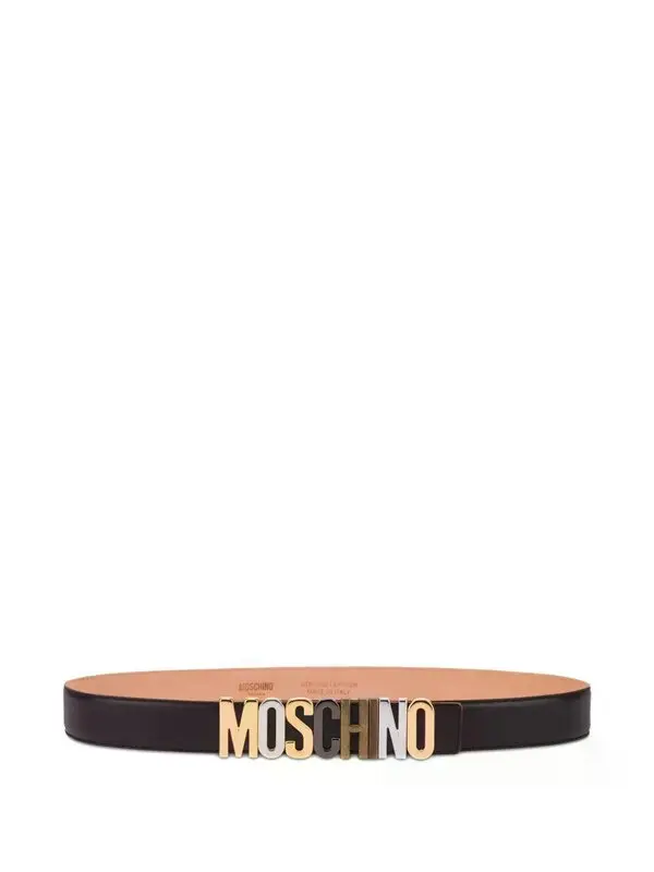 Moschino Logo-lettering Belt - Brown