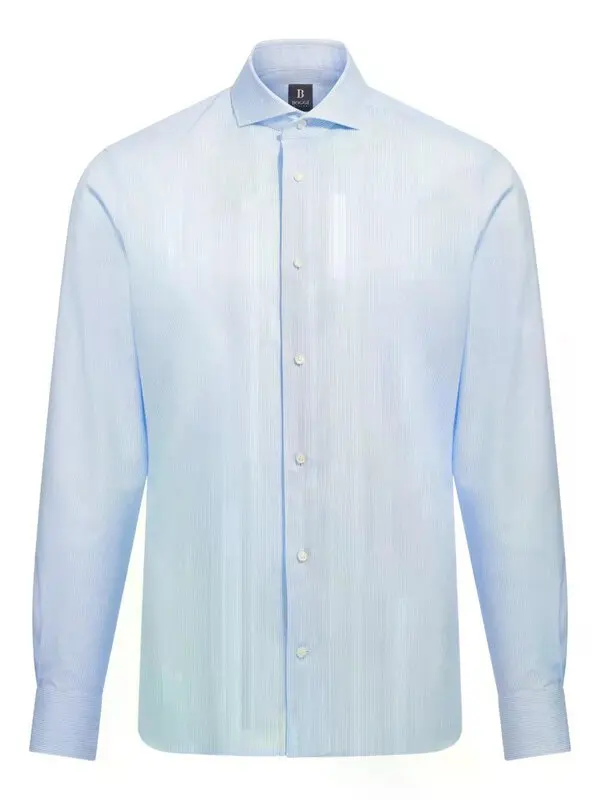 Boggi Milano Slim-fit Twill Shirt - Blue