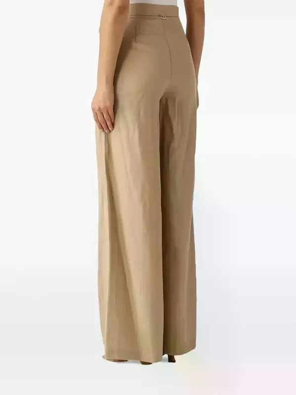 TWINSET Lace-up Wide-leg Trousers - Neutrals