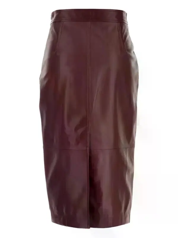 Max Mara Leather Panel Midi Skirt
