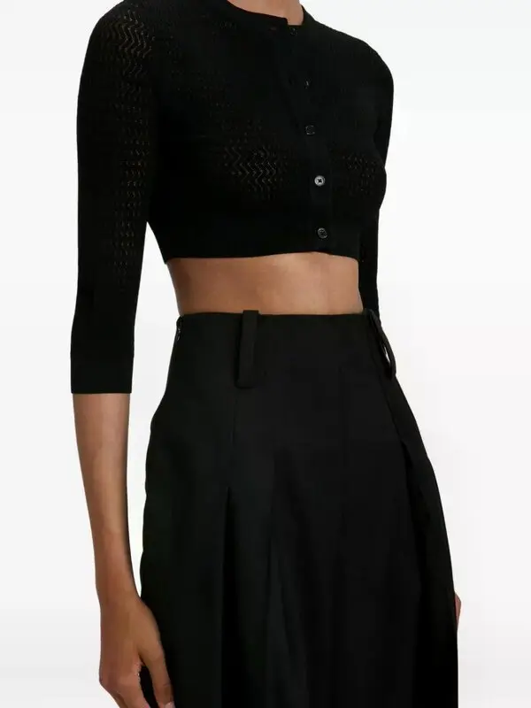 Victoria Beckham Three-quarter Sleeve Cropped Cardigan