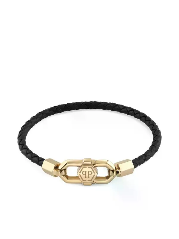 Philipp Plein Leather Clasp Bracelet - Gold