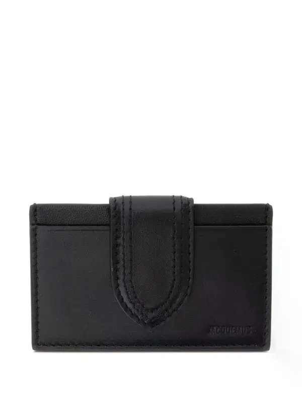 Jacquemus The Bambino Leather Flap Wallet - Black