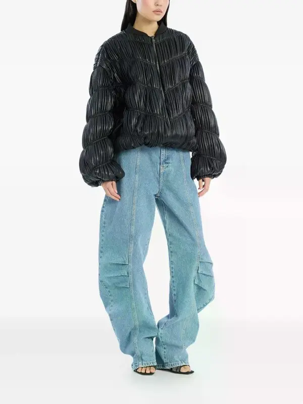 ROTATE BY BIRGER CHRISTENSEN Pleated Bomber Jacket