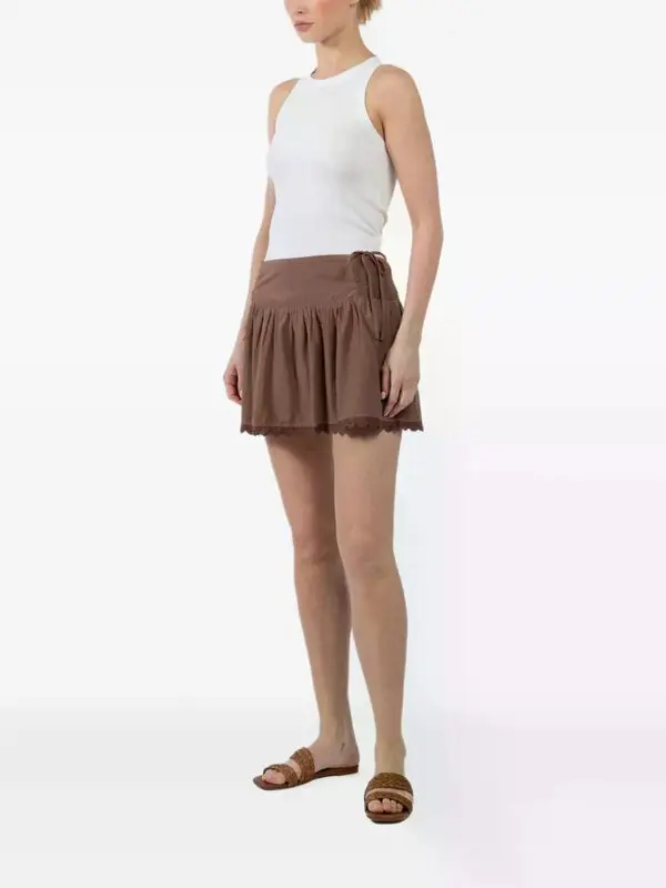 Xirena Lace-trimmed Smocked Skirt
