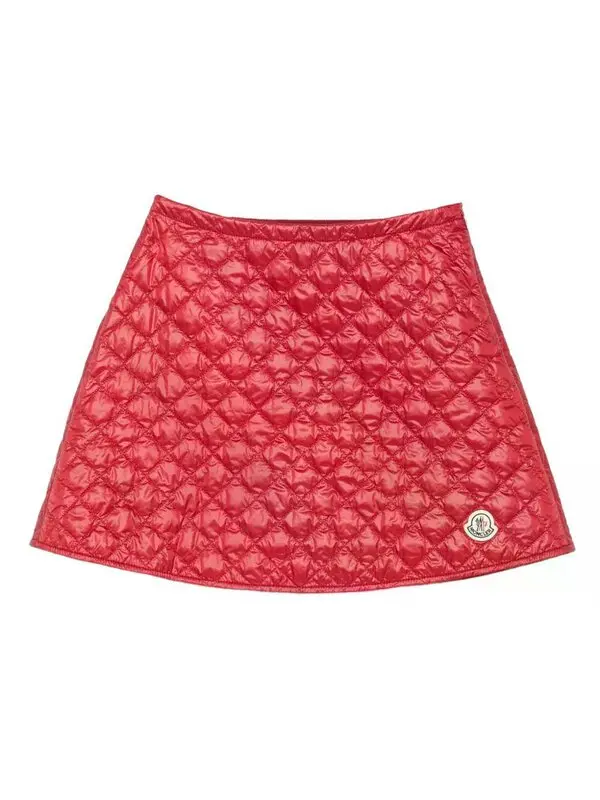 Moncler Diamond-quilted Mini A-line Skirt - Red