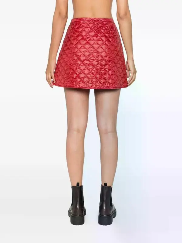 Moncler Diamond-quilted Mini A-line Skirt - Red