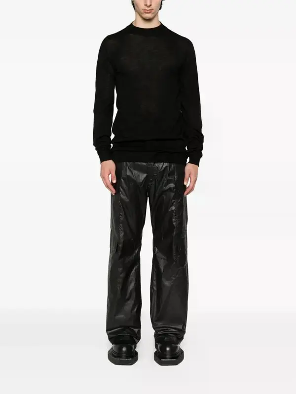 Rick Owens Long-sleeved Wool T-shirt - Black
