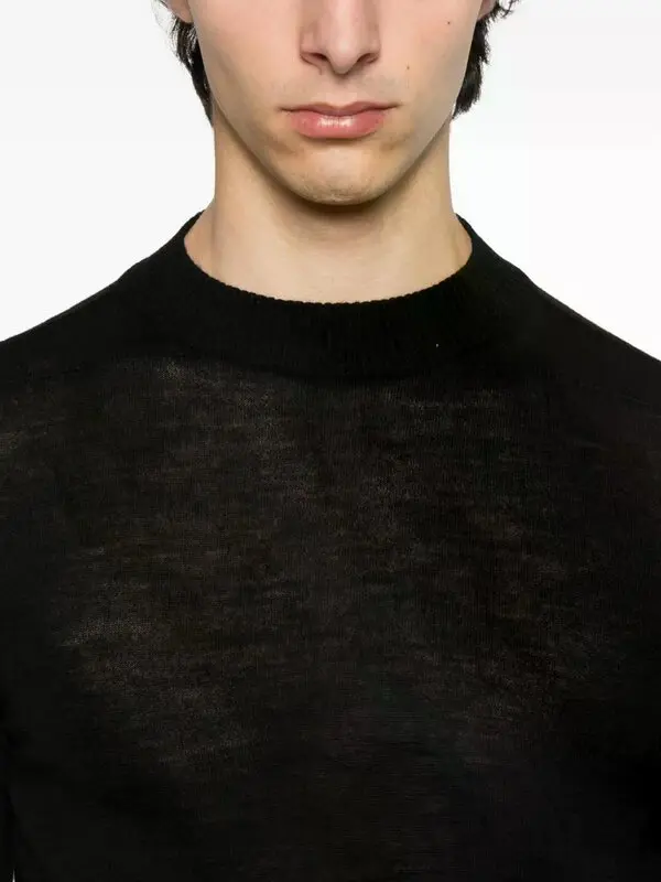 Rick Owens Long-sleeved Wool T-shirt - Black