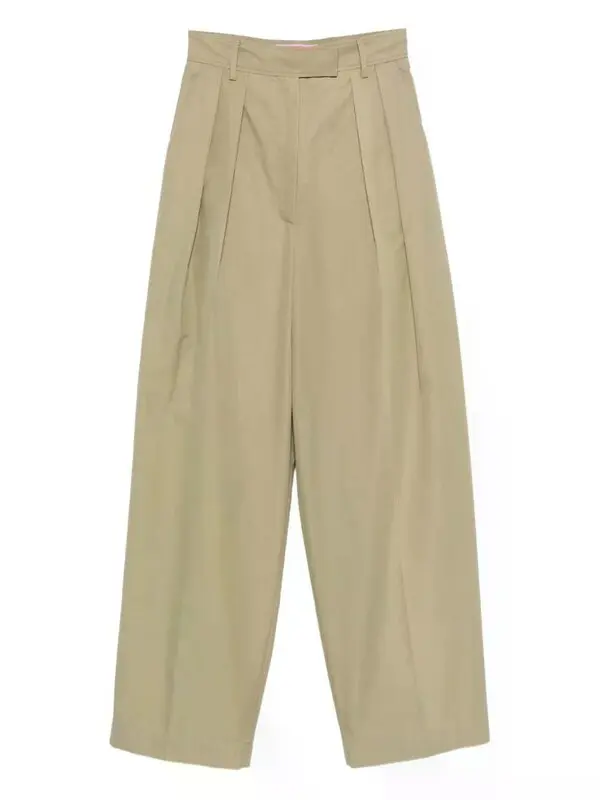 La DoubleJ Pleated Cotton Trousers