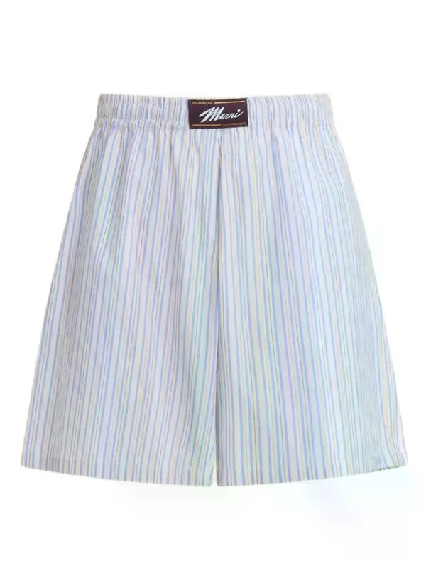 Marni Striped Elasticated-waist Swim Shorts - Blue