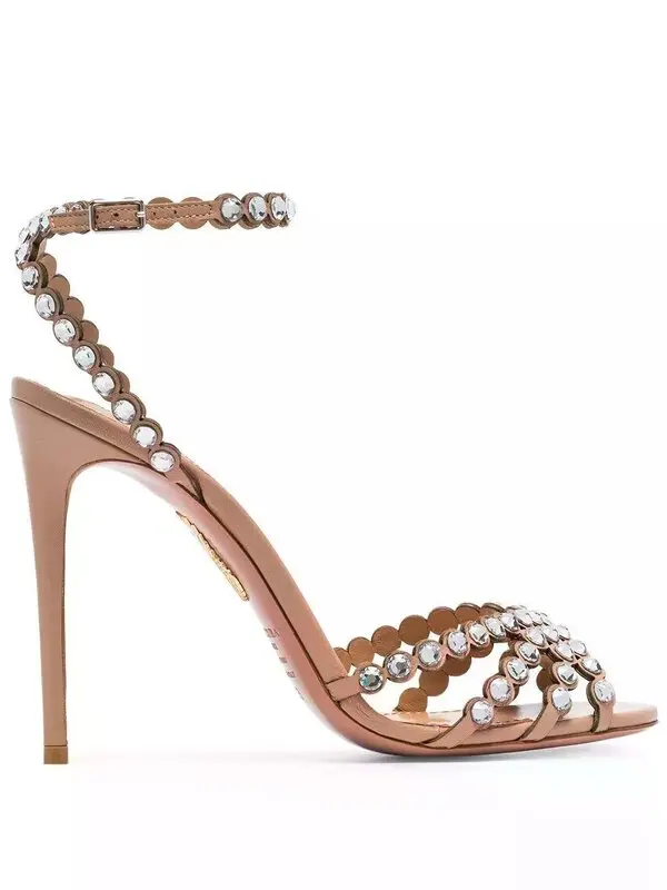 AQUAZZURA 105mm Tequila Embellished Sandals