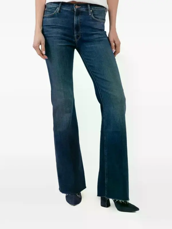 MOTHER Frayed Bell-bottom Jeans - Blue