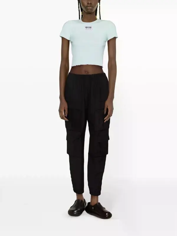 Moschino Logo-appliqué Cropped T-shirt