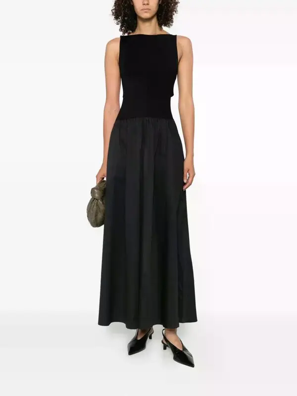 ST. AGNI Paneled Ribbed Maxi Dress