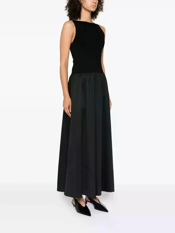 ST. AGNI Paneled Ribbed Maxi Dress