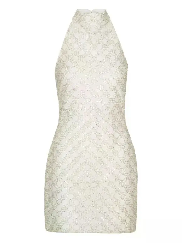 ROTATE BY BIRGER CHRISTENSEN Sequinned Halterneck Mini Dress