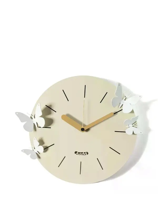ARTI & MESTIERI Butterfly-embellished Wall Clock - Neutrals