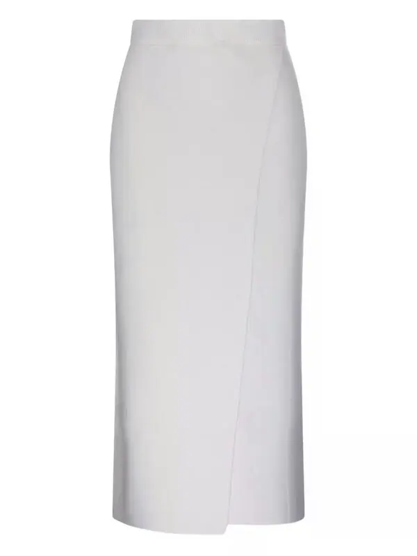 Max Mara Ribbed Wrap-effect Midi Skirt