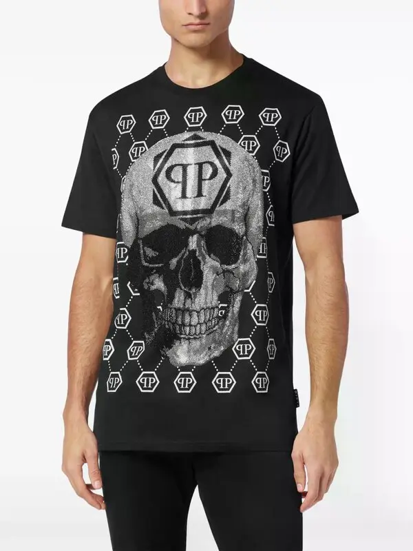 Philipp Plein Rhinestone-embellished Skull T-shirt