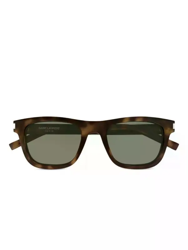 Saint Laurent Logo-engraved Sunglasses - Brown