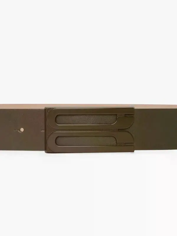 Victoria Beckham Logo-buckle Leather Belt - Green