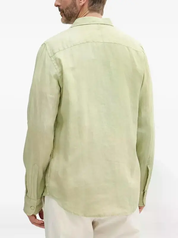 Guess Embroidered-logo Linen Shirt