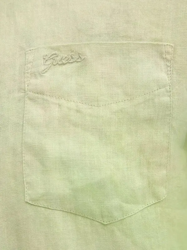 Guess Embroidered-logo Linen Shirt